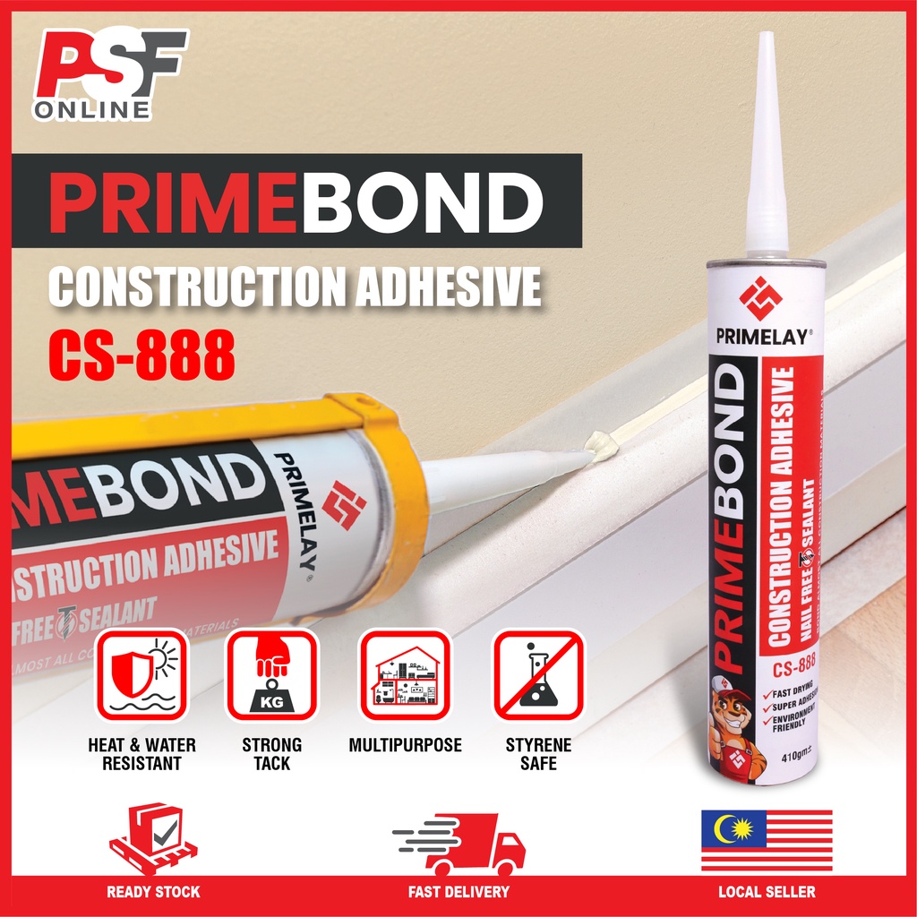 PrimeBond CS-888 Construction Adhesive Nail Free Sealant | Heat & Water ...