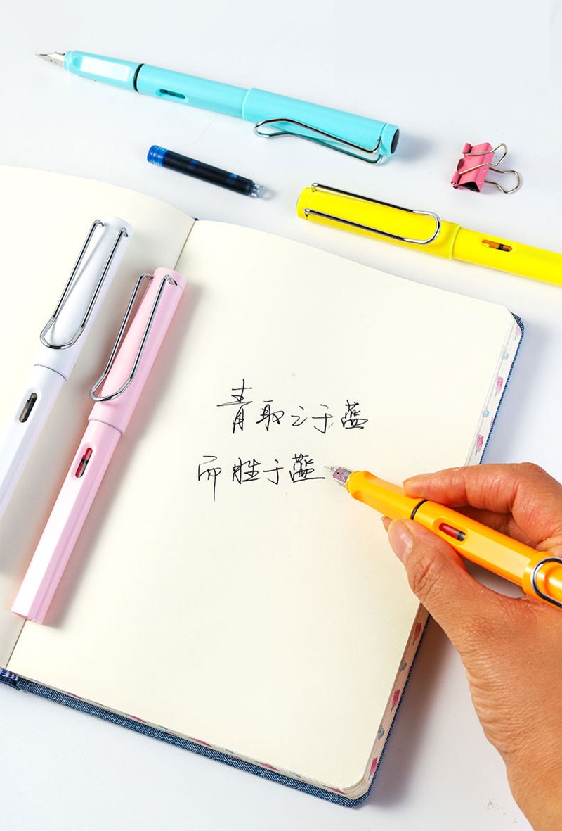 53 Pcs Clear Pen Set Ink Replaceable Fountain Black/Blue/Red Ink ...