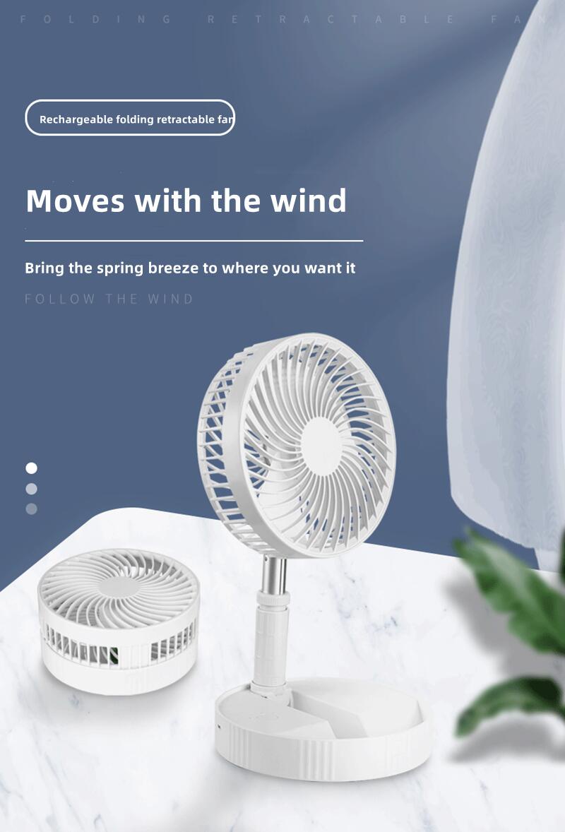 Foldable Stand Fan 7200mAh USB Rechargeable Portable Folding Fan Floor ...