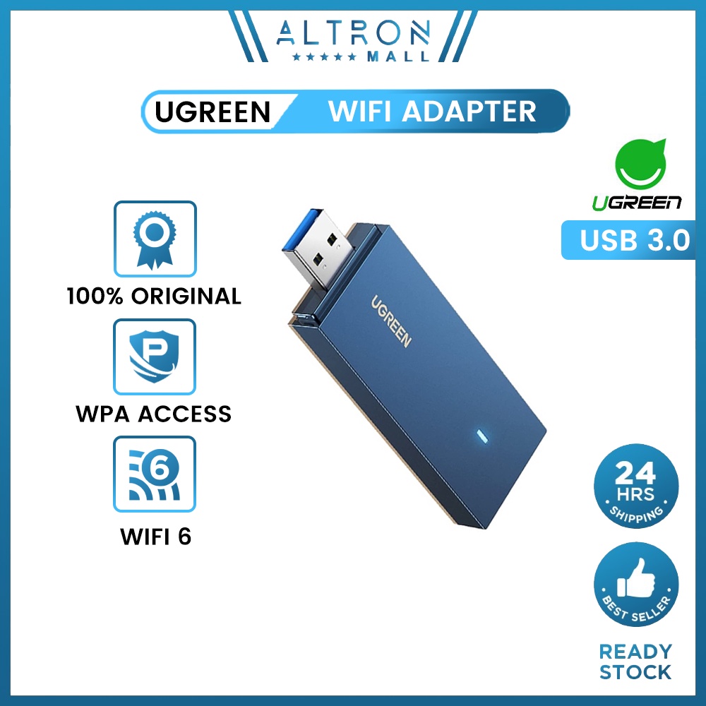 UGREEN AX1800 WiFi Adapter WiFi6 USB3.0 5G & 2.4G Dual-band USB WiFi PC ...