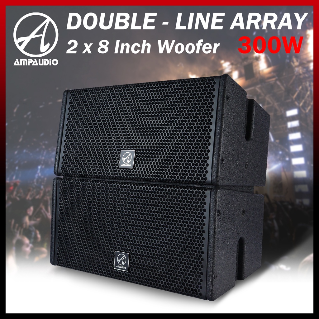 AmpAudio Double Line Array Speaker Passive Line Array 8 inch 250W x2 | Shopee Malaysia