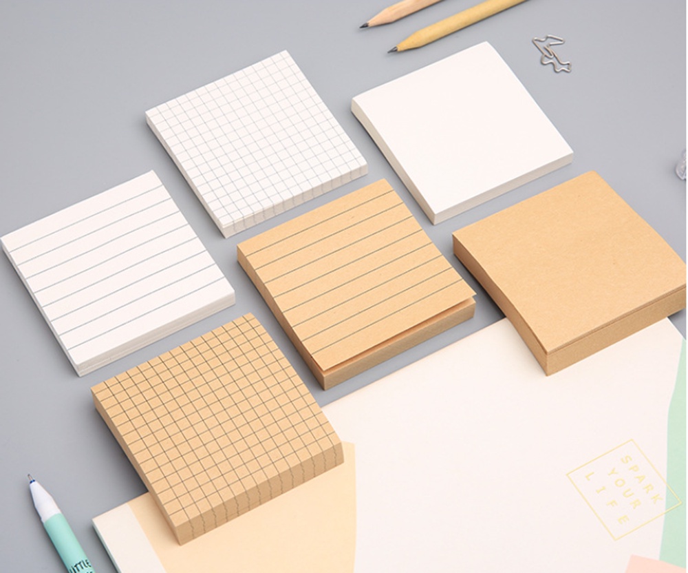 Minimalist Sticky Notes Grid/Lined/Blank Note Pad Memo Pad Weekly Plan ...