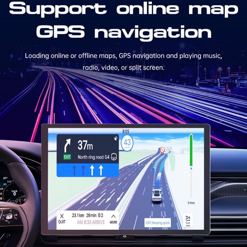 QLED 2K 13inch 8Core 4G+64G Android Car Player 360 camera system with ...