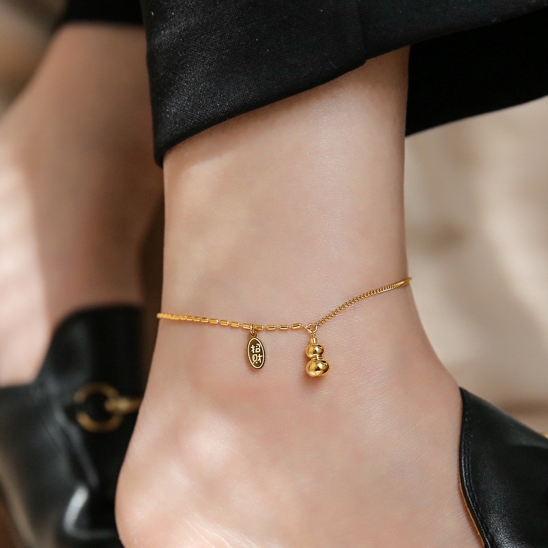 Simple Titanium Steel Anklet Women's Advanced Summer Colorfast Anklet ...