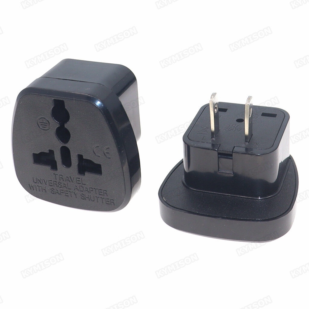 Univeraal 2 Parallel Pins Travel Adapter With Security Shutter, US AU ...