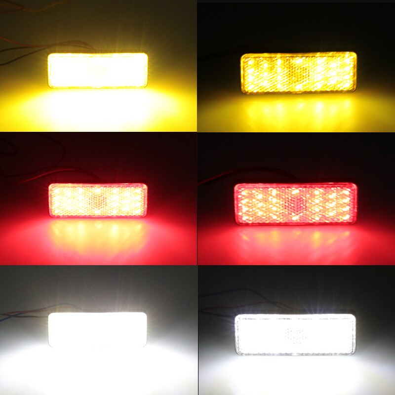 Motorcycle Light 12V 24LED Rectangle Reflector Tail Brake Stop Light ...