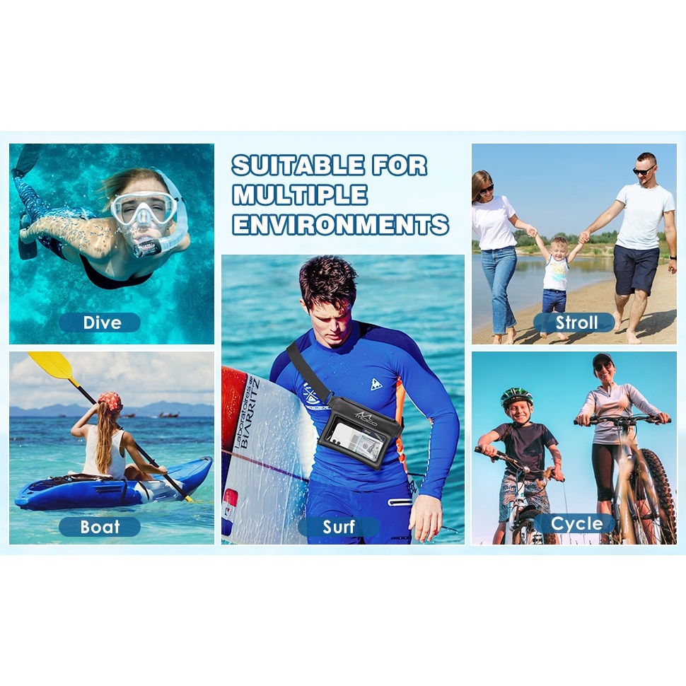 MoKo Waterproof Phone Pouch Fanny Pack, Floating Dry Bag for Swimming ...