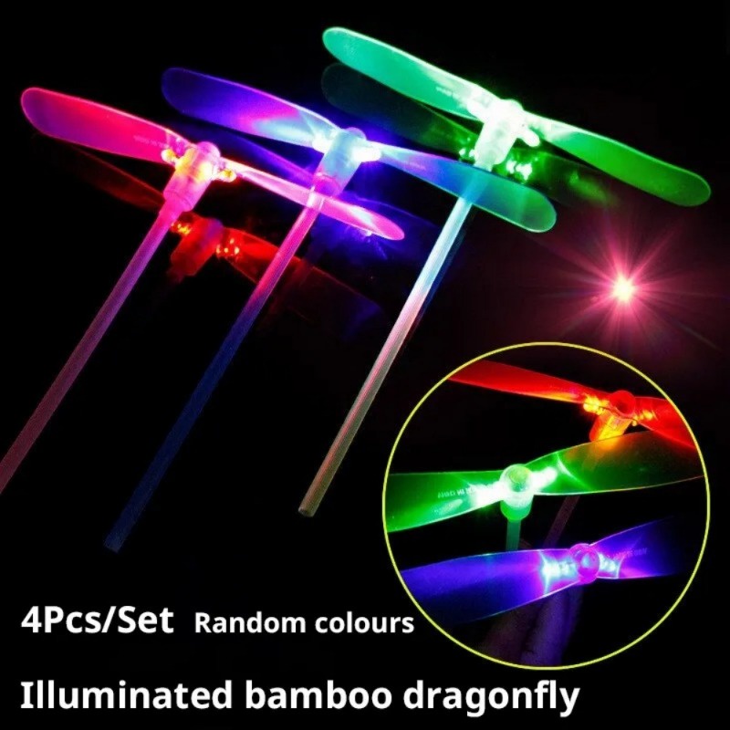 Funny Plastic Bamboo Dragonfly / Luminous Twisty Flying Saucers Toys ...