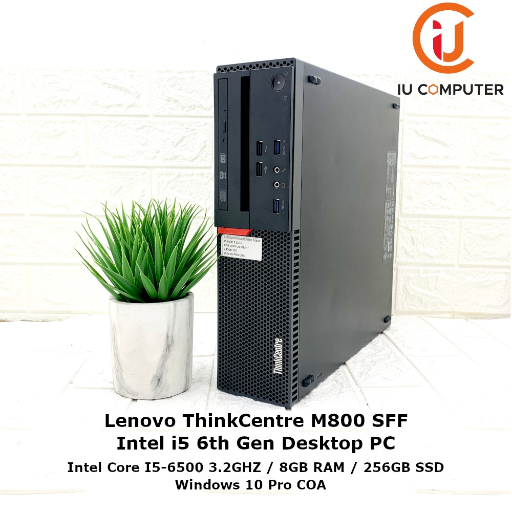LENOVO THINKCENTRE M800 SFF INTEL CORE I5-6500 8GB RAM 256GB SSD USED ...
