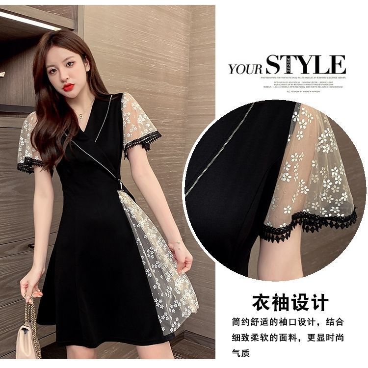 40-100kg M-5xl微胖女生遮肚显瘦减龄连衣裙小个子胖妹穿搭时尚裙子洋气大码女装fat pulsgzie oversize dress | Shopee Malaysia