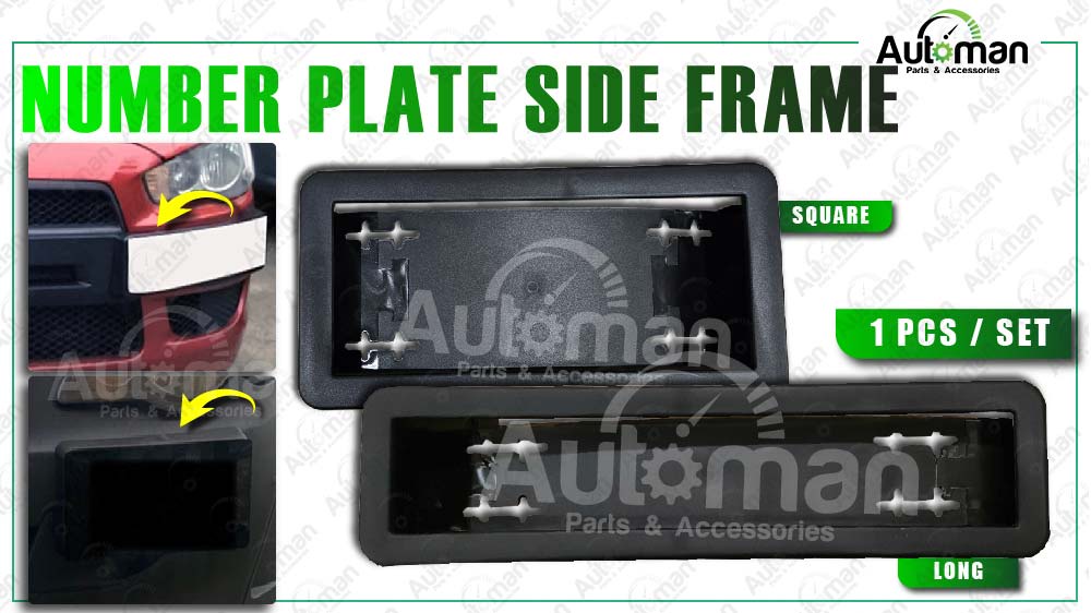 Car Universal Front Bumper Number Plate Base Frame Design Evo Black Car ...