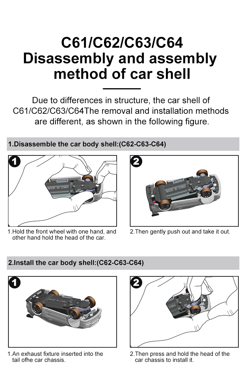 TURBO RACING C61 C62 C63 C64 1/76 MINI RC Electric Remote Control Model Car Drift Racing Adult ...