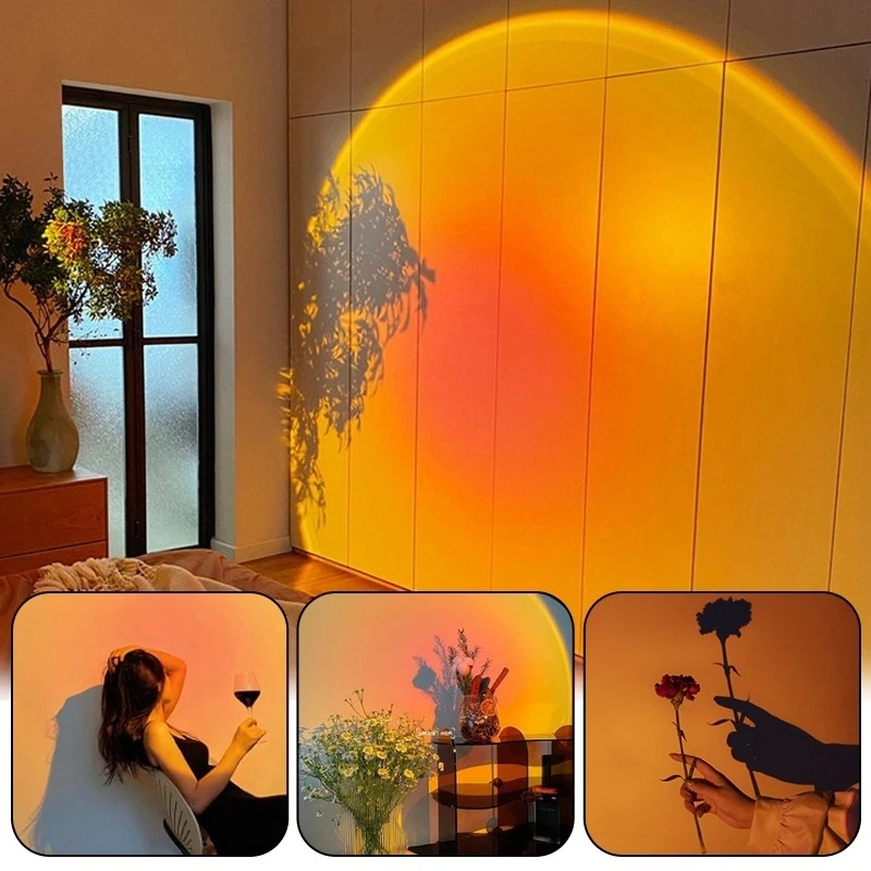 360 Degree RGB Sunset Light Shooting Props/ Rotating Highlight USB ...