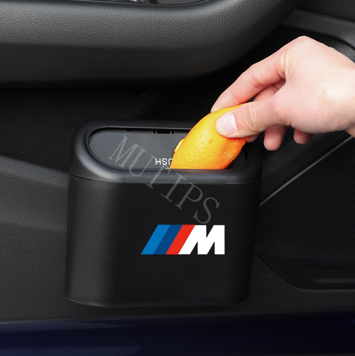 BMW Car Portable Mini Trash Can Hanging Flip Lid Dustbin Back Seat ...