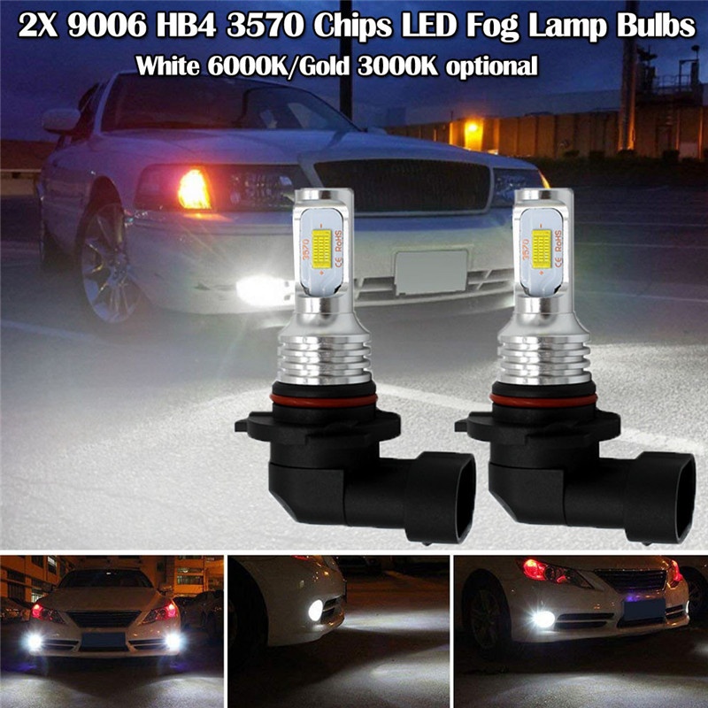 2PCS LED Fog Lights Car LED Lights Hi/Lo Beam Fog Lam Speed 4000LM ...