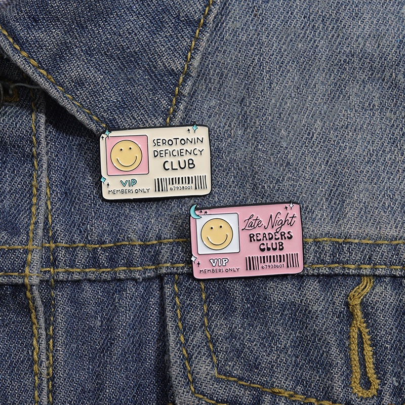 Funny Late Night Readers Club Enamel Pin Creative VIP Members Brooch ...