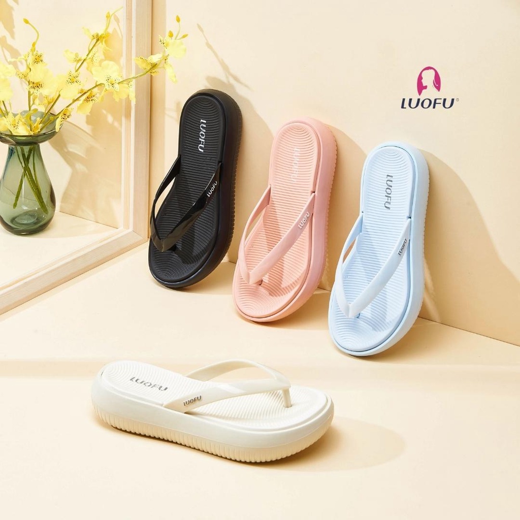LUOFU Women EVA Thick Sole Flip Flops Slippers E7204-E01 | Shopee Malaysia
