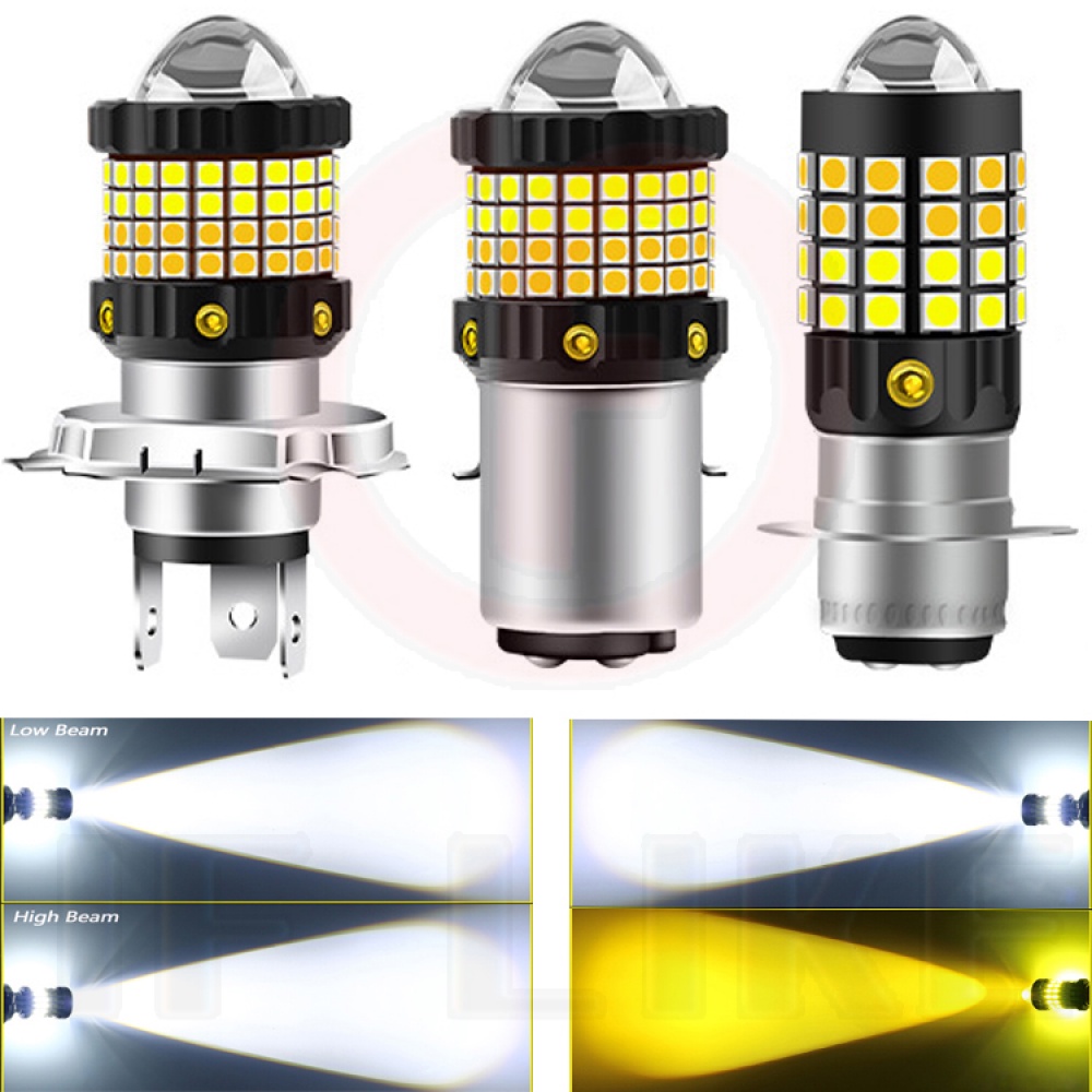 LED Motorcycle 360°Headlight Bulbs H4 H6 BA20D 60SMD 3030&3570 CSP ...