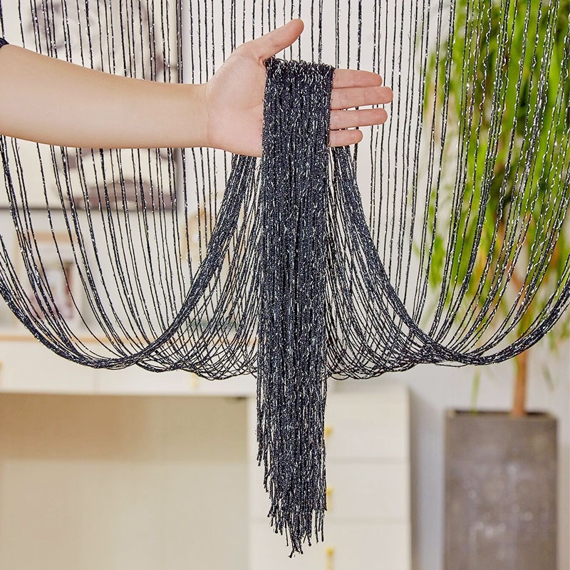 2m x 1m Window String Curtain Sparking Line Curtains DIY Home Living ...