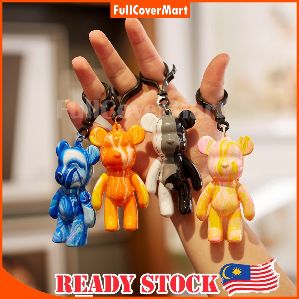 (TOY34) Diy Fluid Bearbrick Keychain 流体熊暴力熊 Mini Bear Handmade Diy ...