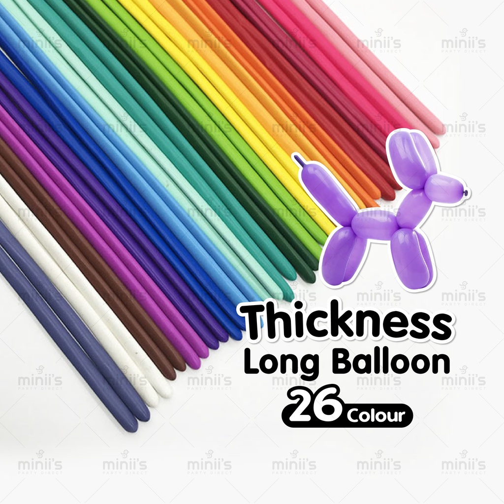 MINIIS PARTY 10pcs Long Balloon 260 Balloon Long Ballon Panjang Twist ...