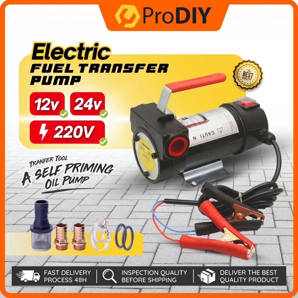 12V 24V 220V Electric Fuel Transfer Pump (260W) Fuel Pump Tools Self ...