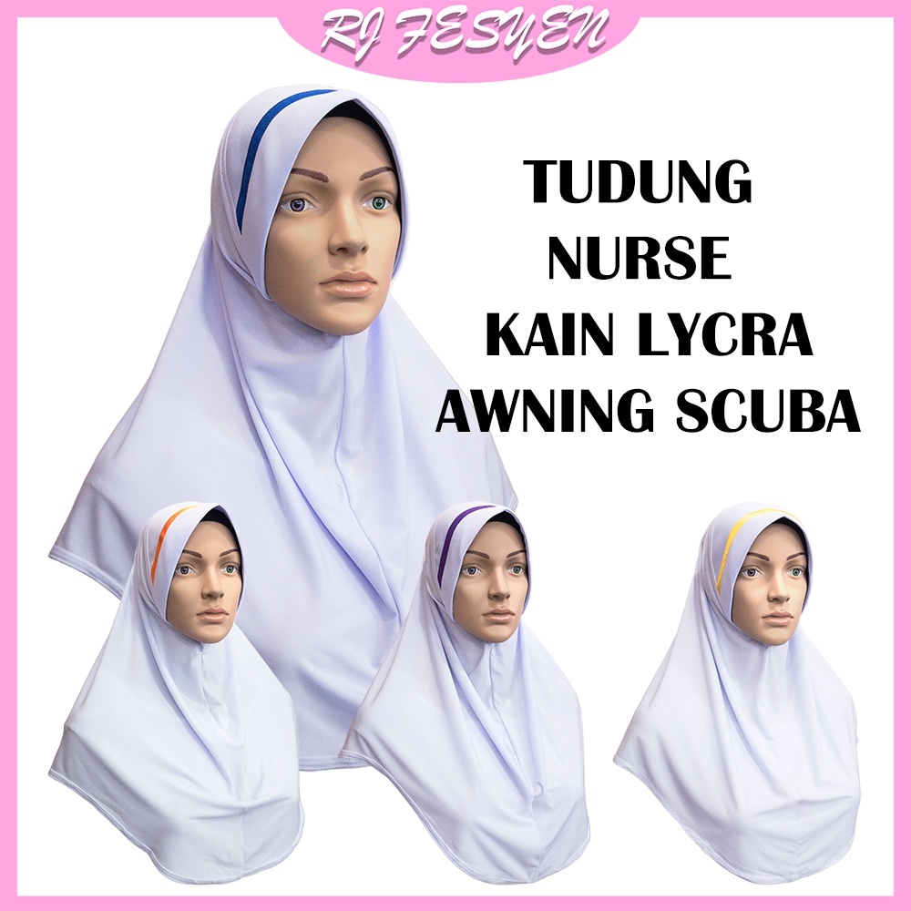 DE SALMA Tudung Sarung Jururawat Lycra Awning Scuba/ Tudung Nurse Lycra ...