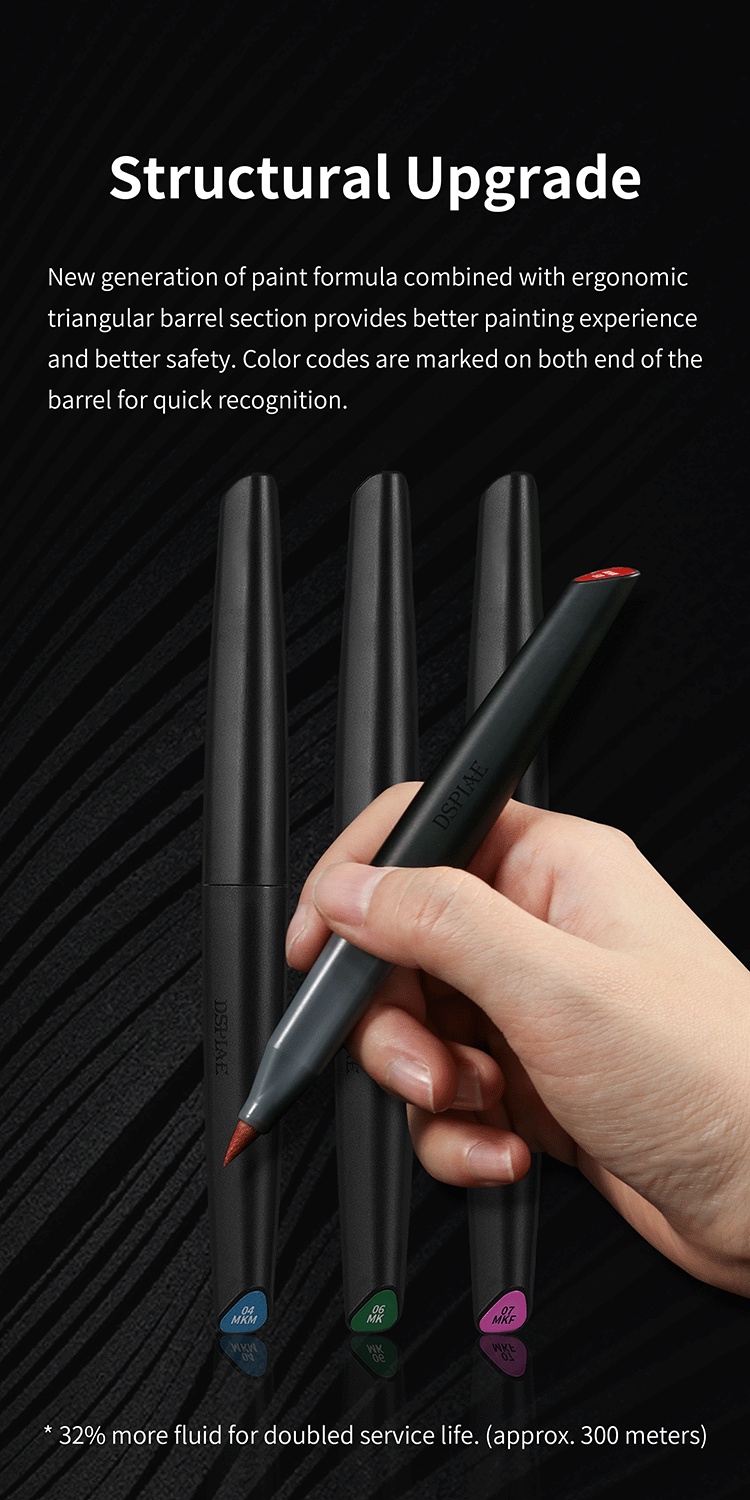 DSPIAE Eco-friendly Water-based Soft Tip Marker for Base Colour ...