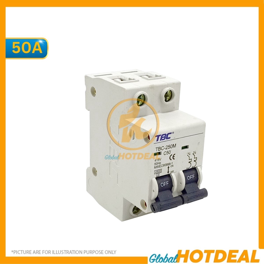 [SIRIM] TBC 2 POLE MCB Double Pole Miniature Circuit Breaker MCB DIN ...
