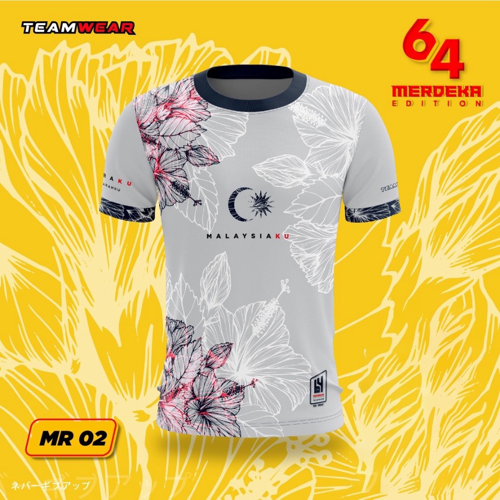 TEAMWEAR MR02 - Merdeka Edition (Bunga Raya) STREET WEAR Jersey ...