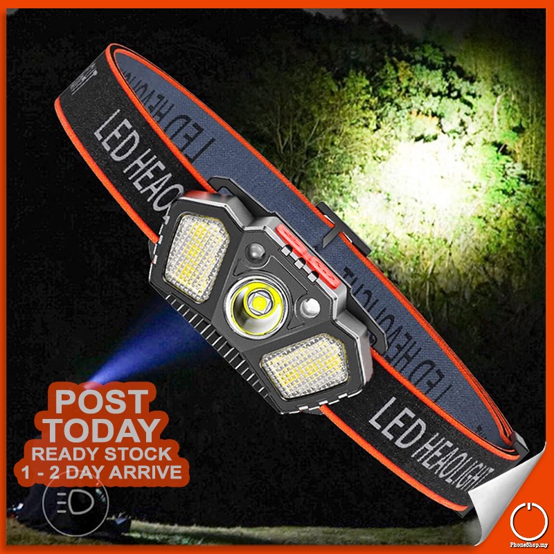 𝟒 𝐋𝐈𝐆𝐇𝐓𝐈𝐍𝐆 𝐌𝐎𝐃𝐄 Wave Sensor LED Light Head Lamp Rechargeable Waterproof ...