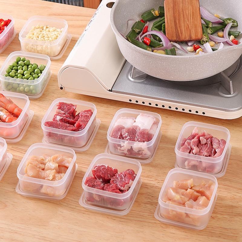 1/4grids Food Storage Box with Lids Refrigerator Preservation Box Meat ...