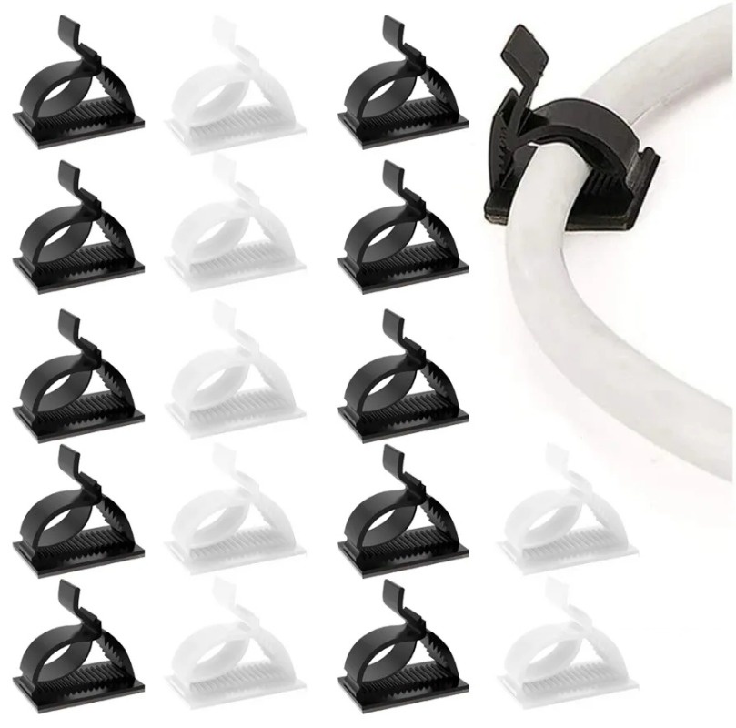 Self Adhesive Cable Clips / Wall Mounted Clamp Hooks / Adjustable Data ...