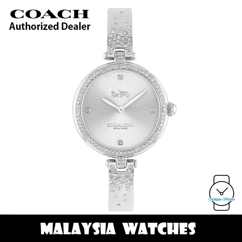 (100% ORIGINAL) Coach 14503650 Park Quartz Analog Silver Dial Stainless ...