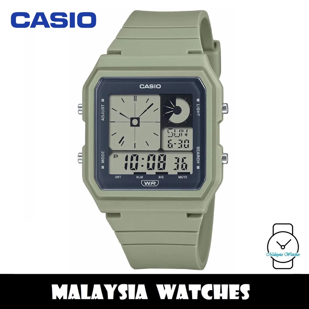 (100% Original) Casio LF-20W-3A Vintage Twin Graph Quartz Digital Resin ...