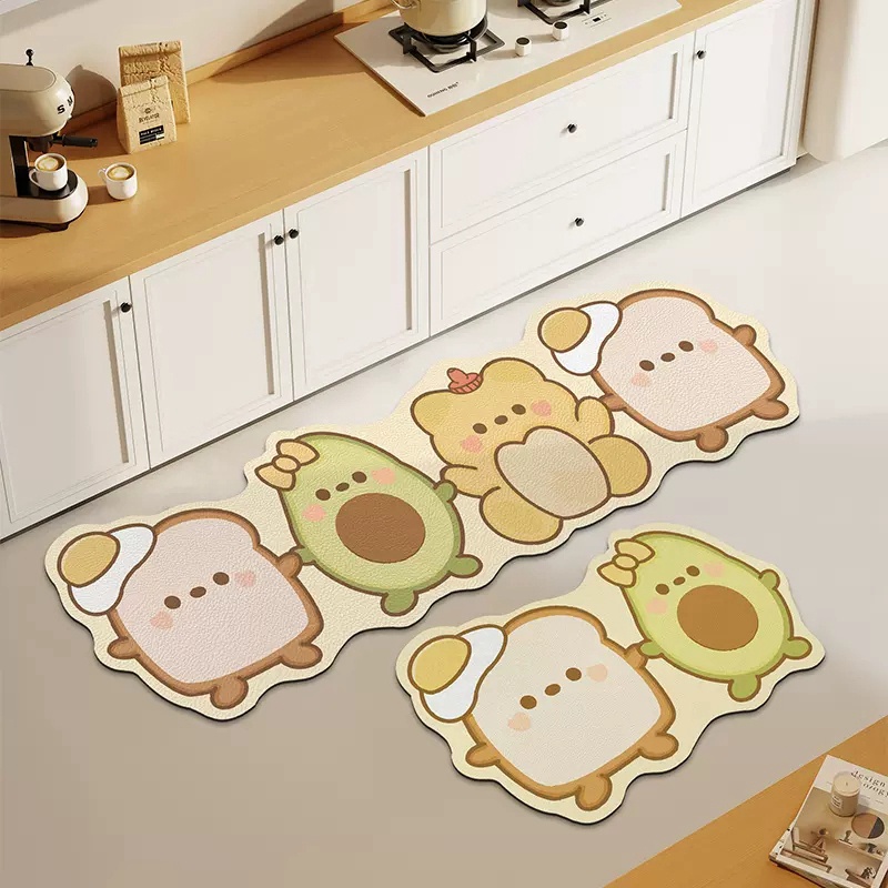 Cartoon Floor Mat Kitchen Door Mat Oil Proof Anti Slip Carpet Home ...