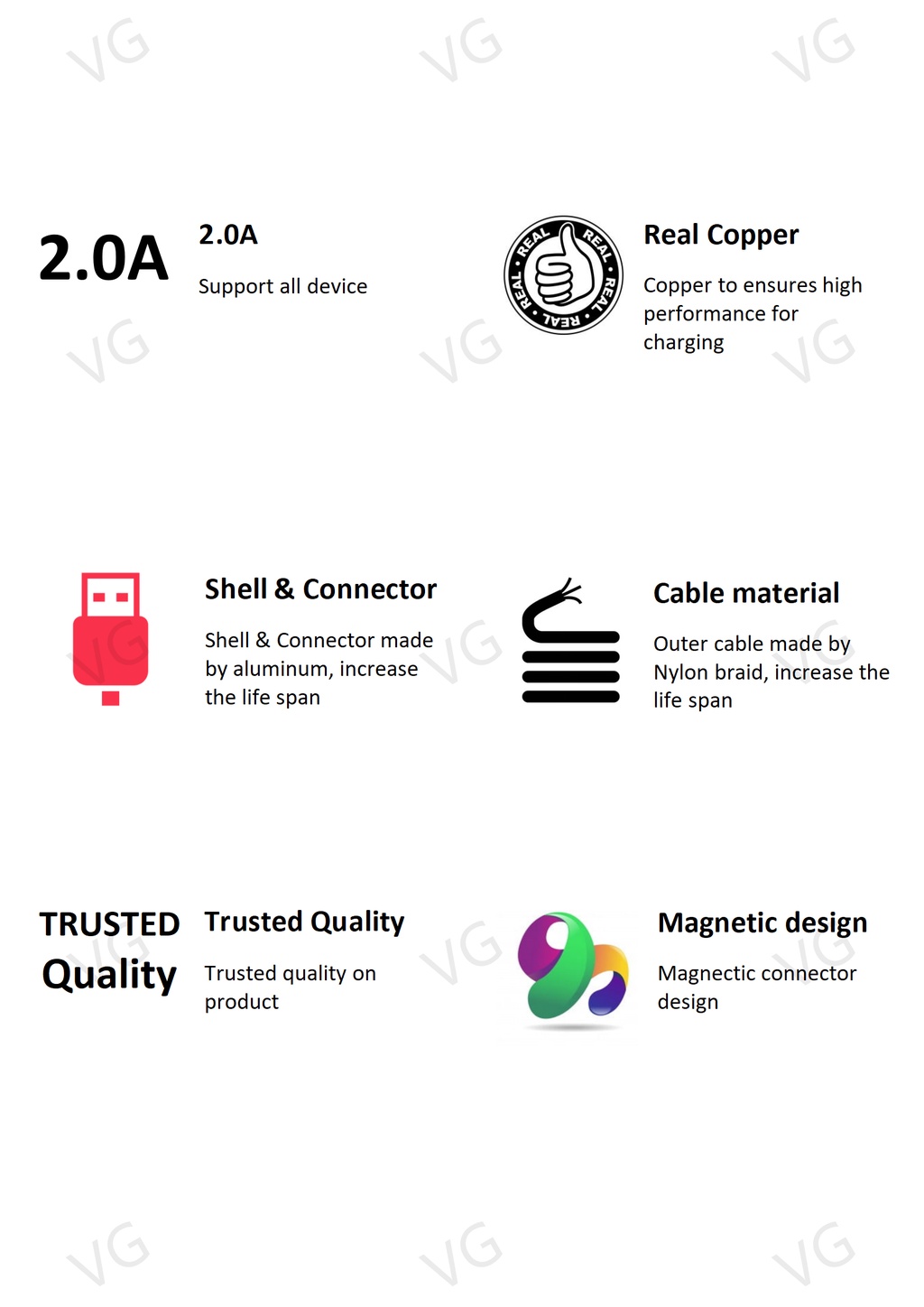 [100% ORIGINAL XO] XO NB125 Magnet design Cable with 2.0A (micro /type ...