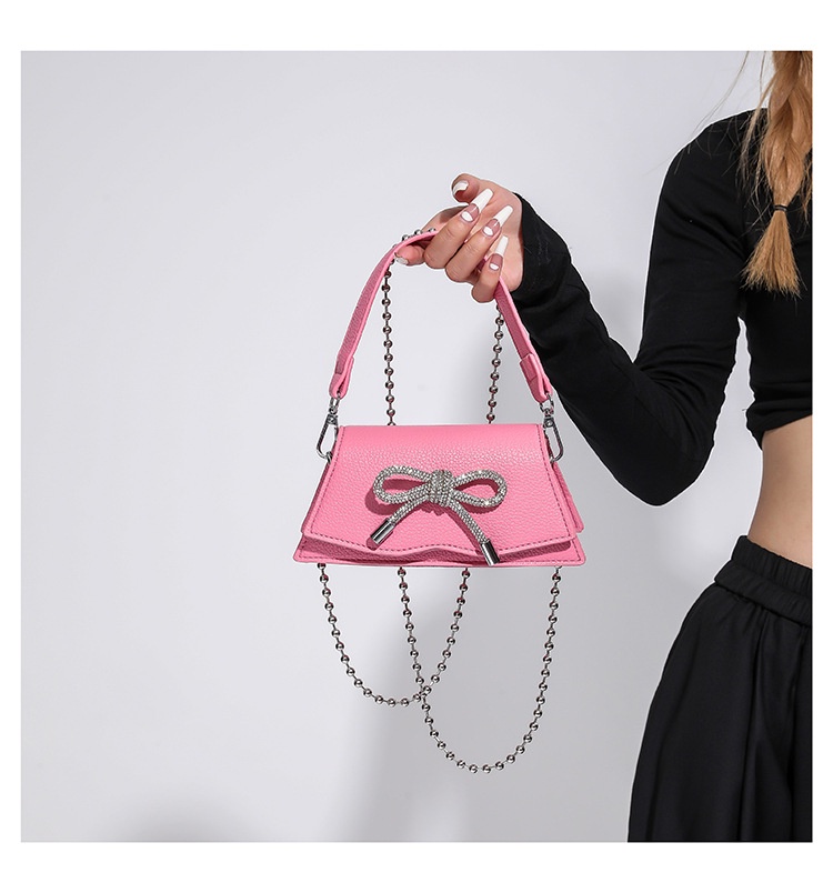 Popular Handbag Women Fashion Chain Mini Shoulder Bag Rhinestone Bow ...