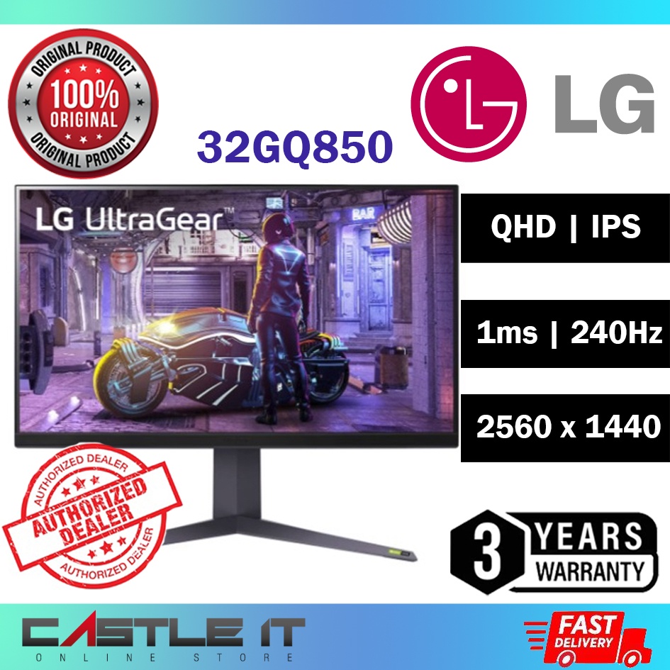 LG 32" ULTRAGEAR 32GQ850 QHD Nano IPS 1ms 240Hz G-Sync DisplayHDR 600 ...