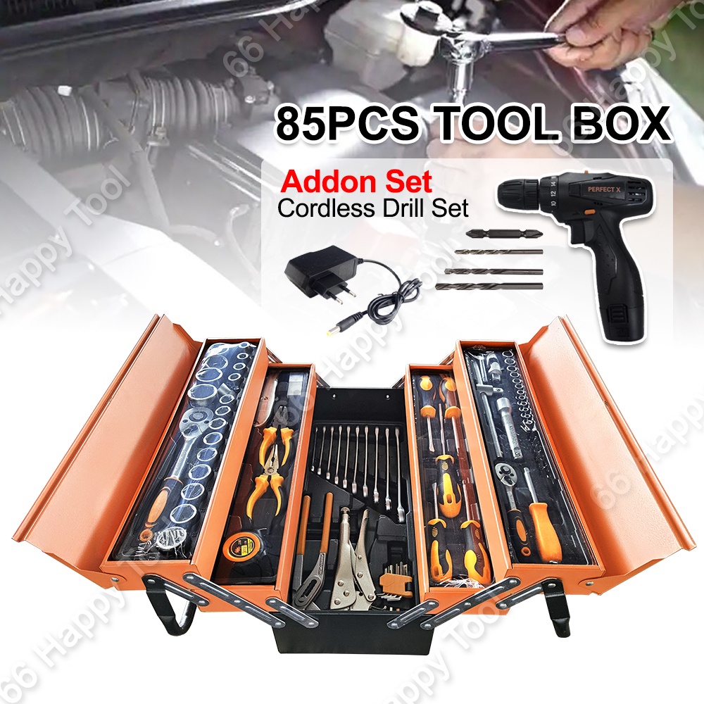 85pcs Socket & Spanner Set Ready Stock with 3 Layers Cantilever Metal ...