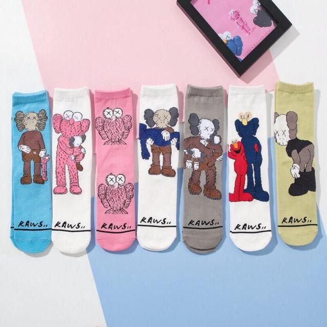 SM KAWS Crew Socks Men Women Sock Lovely Cartoon Hipster socks | Shopee ...
