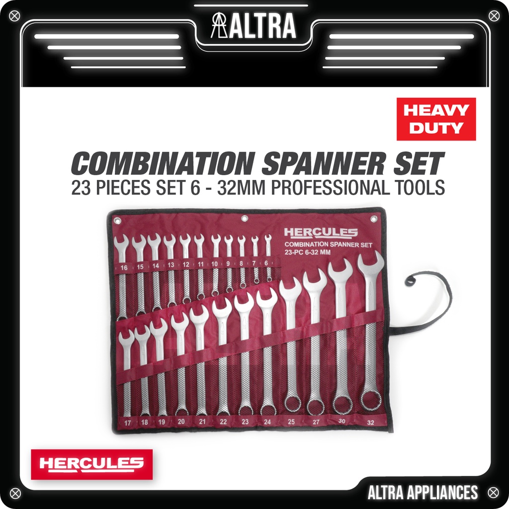 [CR-V Chromium-vanadium] 23pcs Hercules Combination Spanner Set ...