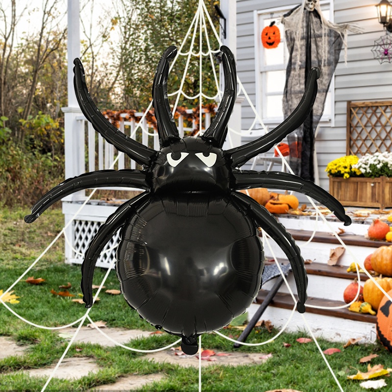 3pcs Halloween Spider Foil Balloons Halloween Balloon Black Spiders ...