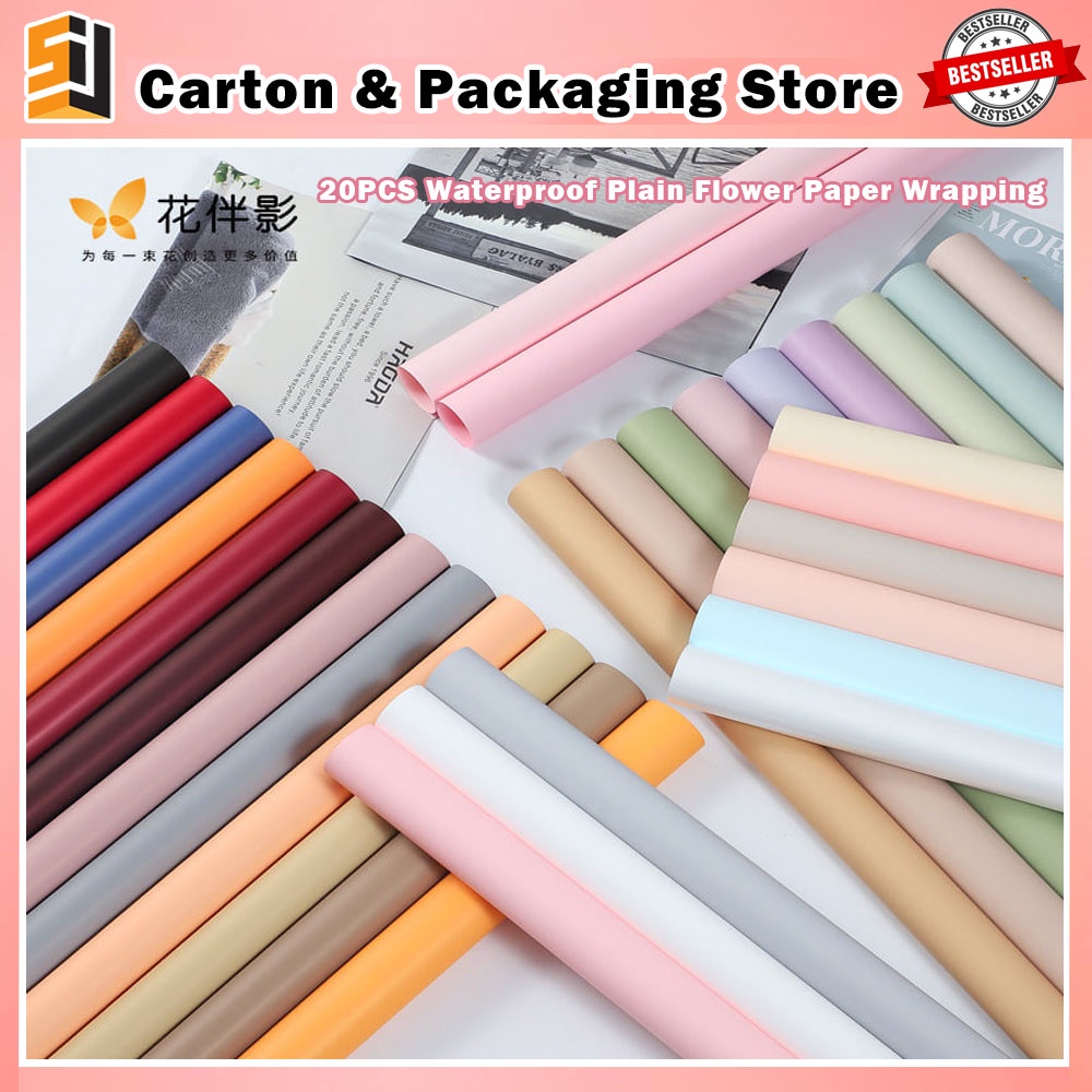 20PCS FLOWER WRAPPING PAPER / KERTAS HADIAH / GIFT PAPER / FLORAL PAPER ...