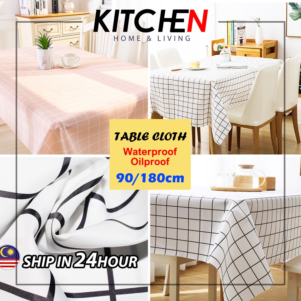 KHL Alas Meja PVC Large Table Cloth PVC Waterproof Oilproof Anti ...