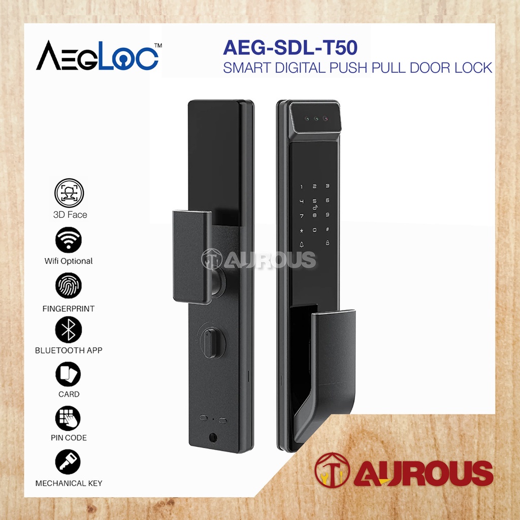 ARMOR AEGLOC DIGITAL FINGERPRINT SMART DIGITAL PUSH PULL DOOR SECURITY ...