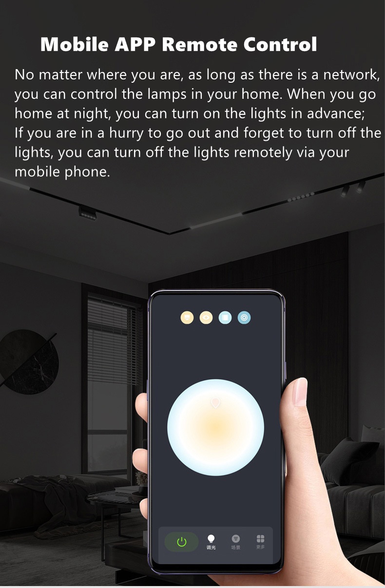 Smart zigbee LED Magnetic Track Light Dimmable 48V Pendant Spot Lamp ...