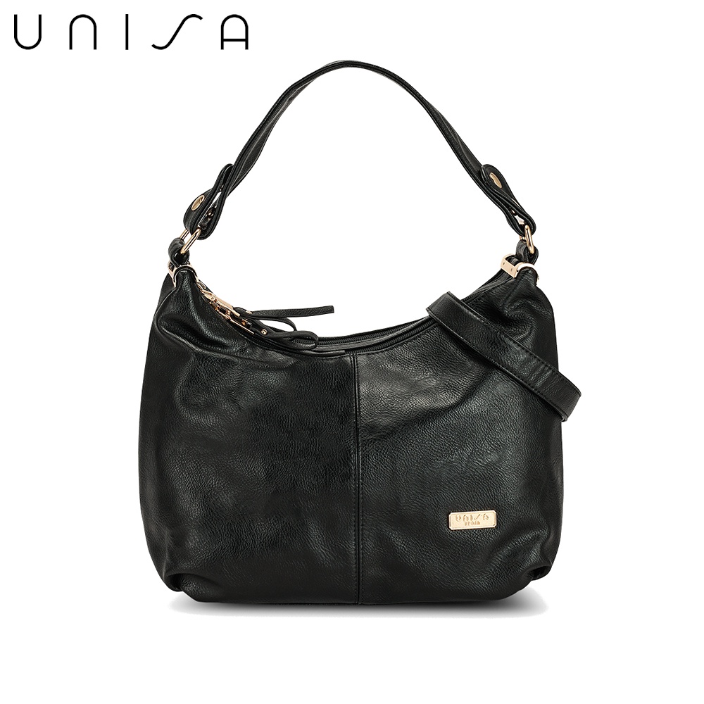 UNISA Vintage Faux Leather Hobo Bag (Black/Khaki/Maroon/Taupe) | Shopee ...