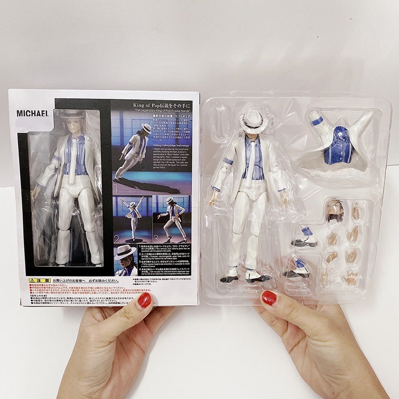 Figma 096 MJ Thriller Michael Jackson Action Figure SHF Michael White Smooth Criminal Model ...