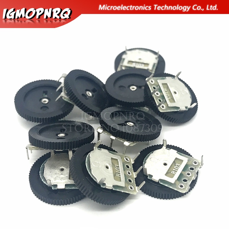 10pcs/lot Double Gear tuning potentiometer B102 B103 B203 B503 B1K B10K ...